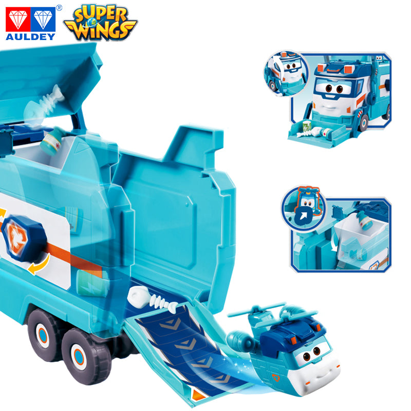 Super Wings Season 7 Marc's Garbage & Cleaning Truck, Mini SHINE Inclu ...